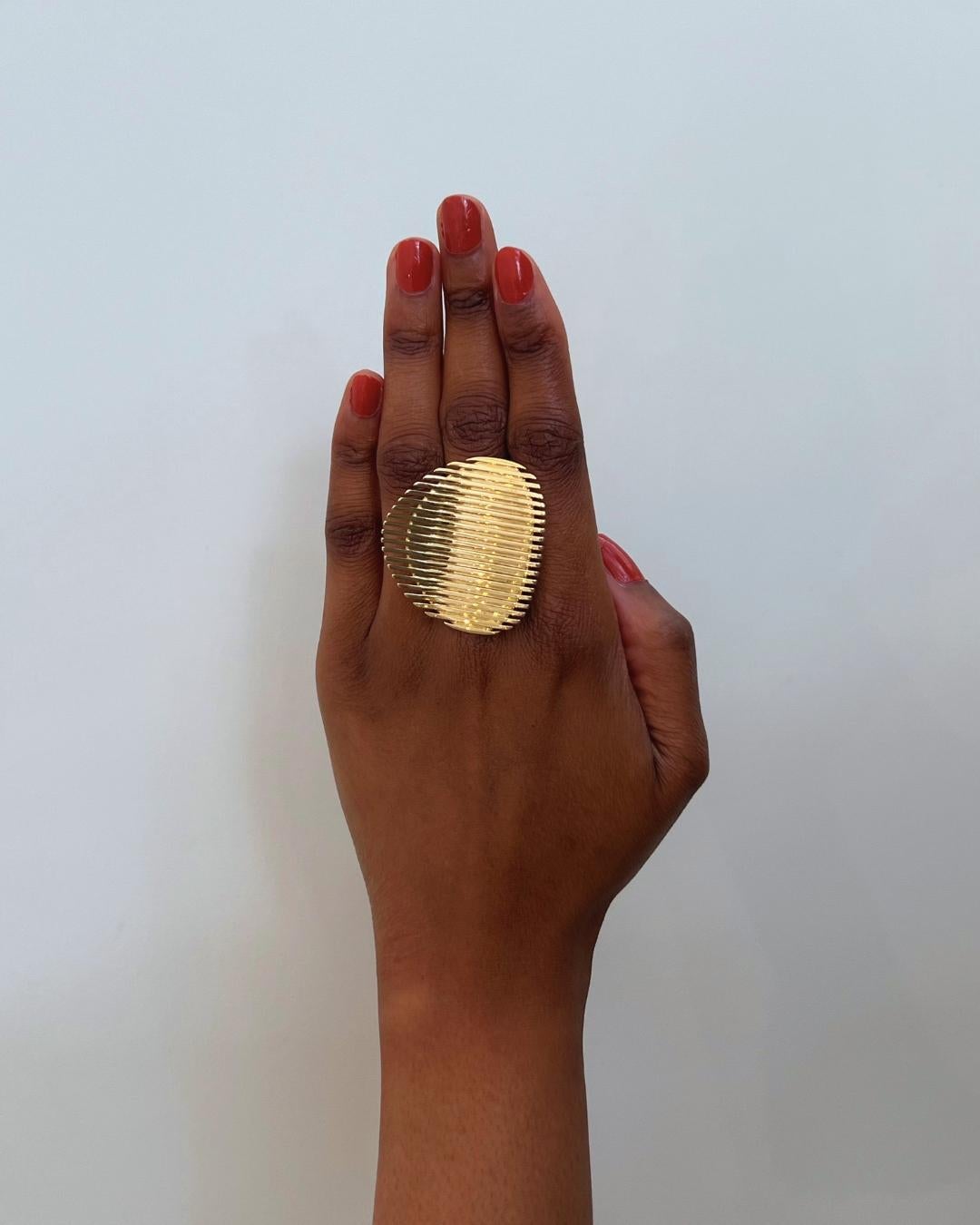 Futurist Architect Zaha Hadid for Georg Jensen 18 K Gold Cocktail Ring ...