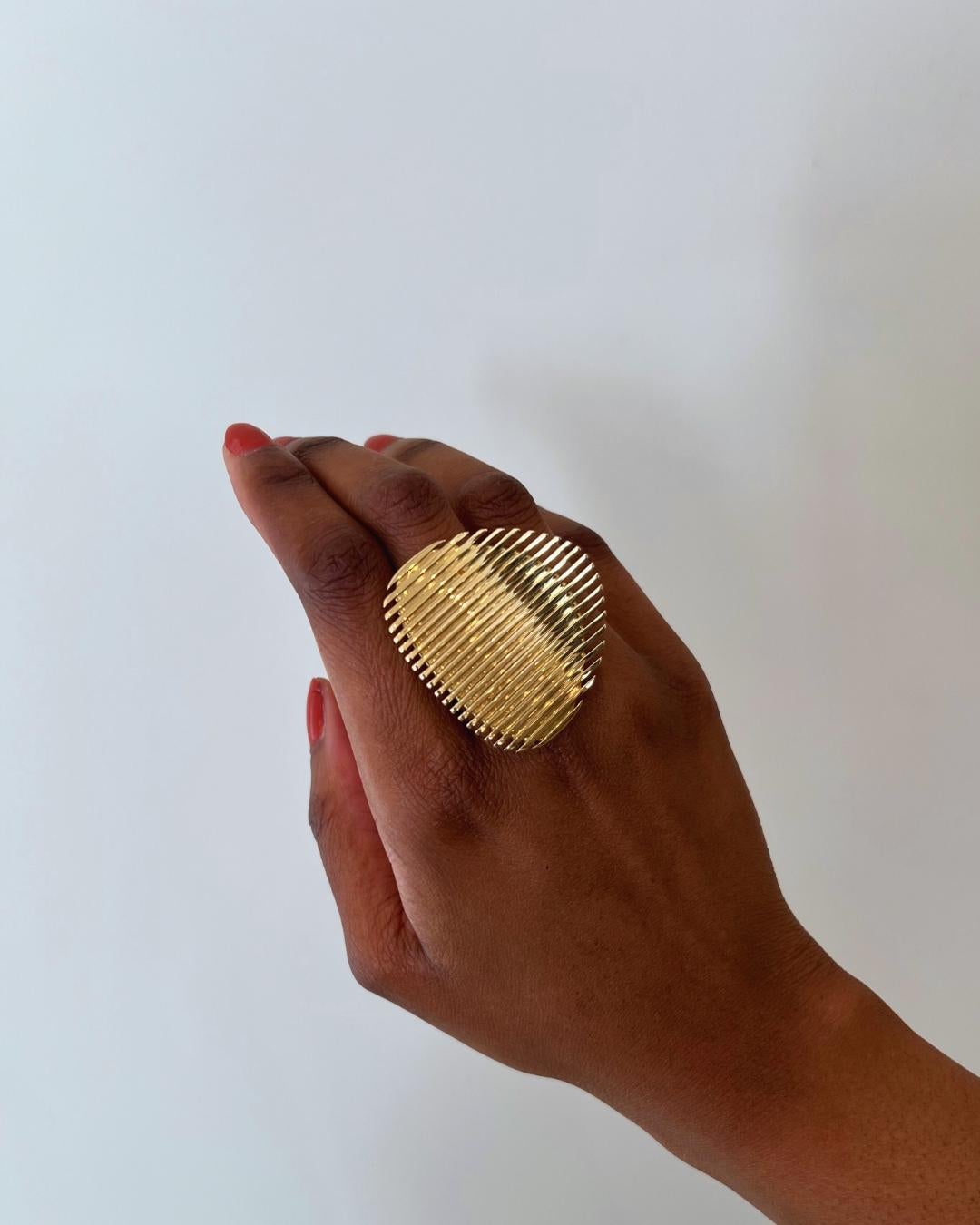 Futurist Architect Zaha Hadid for Georg Jensen 18 K Gold Cocktail Ring ...