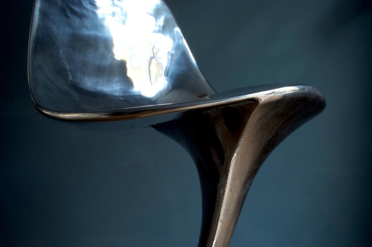 Futuristic 'Jacana' Stool Handcrafted in Cast Aluminum For Sale at 1stDibs