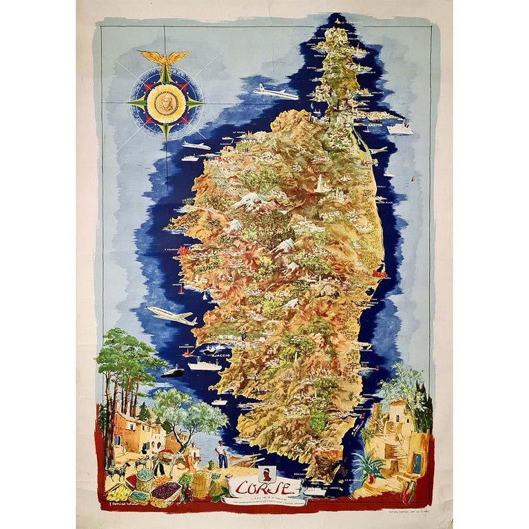 G. Carriat-Rolant - Original map of Corsica by Carriat-Rolant - Travel ...