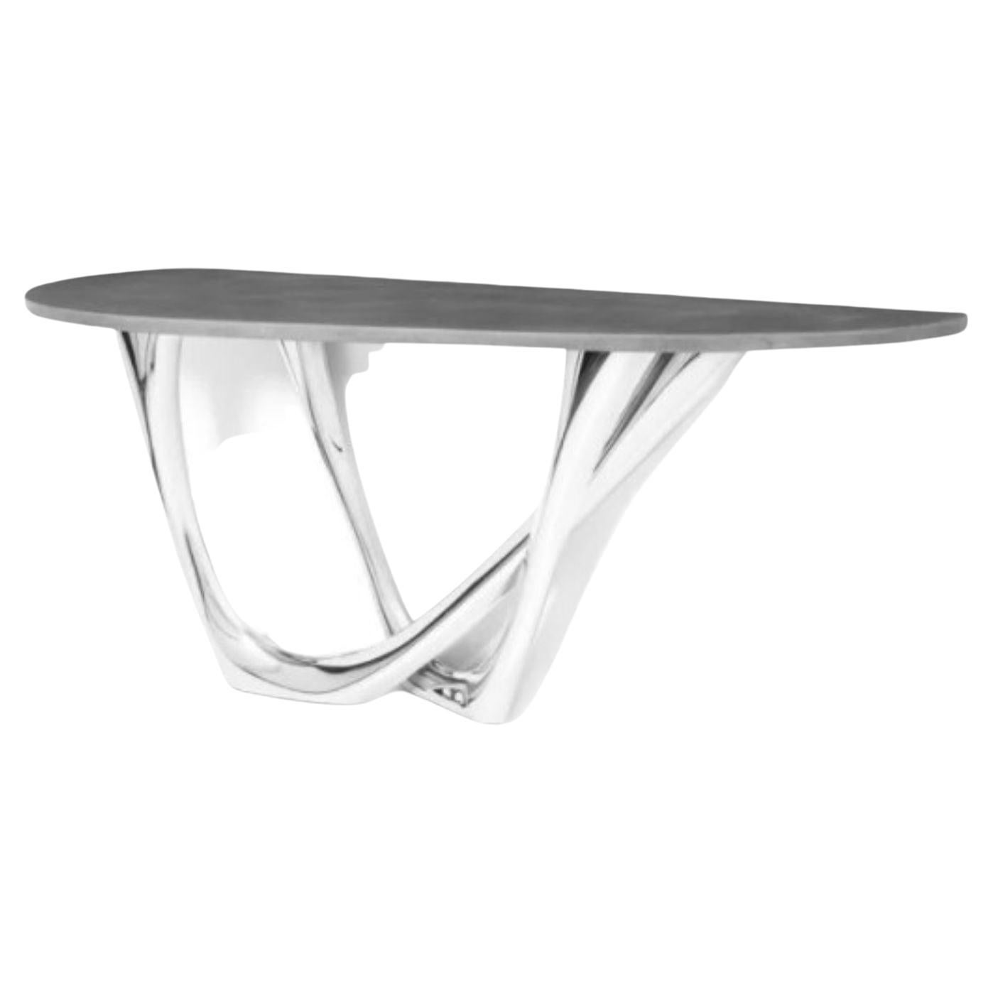 Polished Brass Console with Marble Base For Sale at 1stDibs