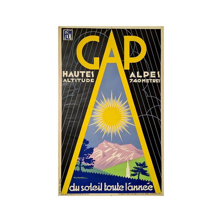 G. Gorde - 1932 original poster about the city of Gap - Railway - Art ...