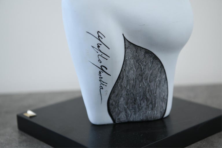 G. Gusella, Figurative Hand Painted Ceramic Sculpture, circa 1980s For ...