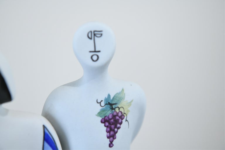 G. Gusella, Small Figurative Hand Painted Ceramic Sculpture, circa ...