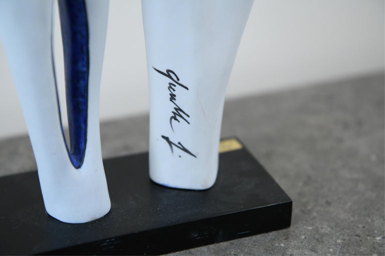 G. Gusella, Small Figurative Hand Painted Ceramic Sculpture, circa ...