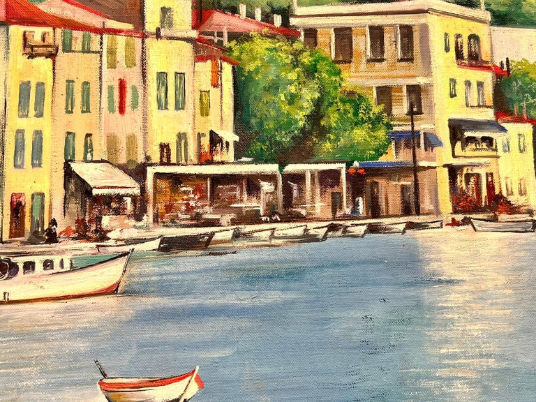 G. Lefevre - Huge 20th Century French Signed Oil Fishing Boats in South ...