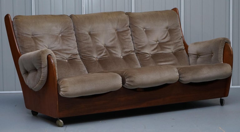 G Plan 1960s Saddle Three-Piece Suite Original Upholstery Solid Teak ...