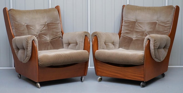 G Plan 1960s Saddle Three-Piece Suite Original Upholstery Solid Teak ...