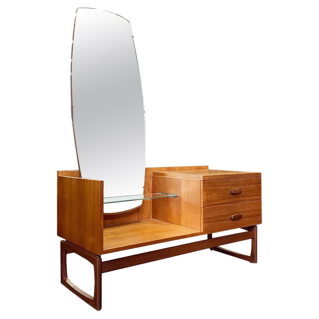 G Plan ‘quadrille’ Teak Hallway Chest with Mirror For Sale at 1stDibs