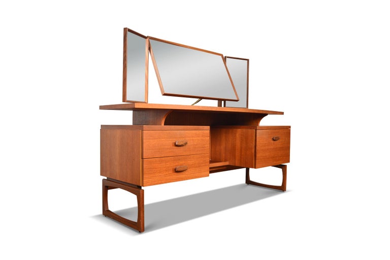 G Plan Quadrille Vanity / Secretary in Teak with Articulating Mirrors ...