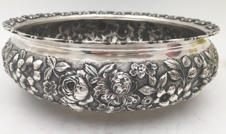 G. R. Calhoun Sterling Silver 19th Century Repousse Bowl For Sale at ...