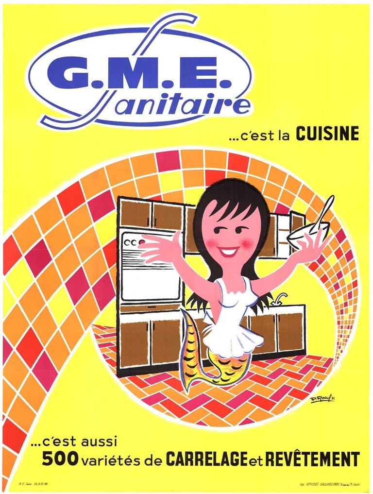G. Raoul - Original "G.M.E. Sanitaire" vintage French kitchen poster For Sale at 1stDibs