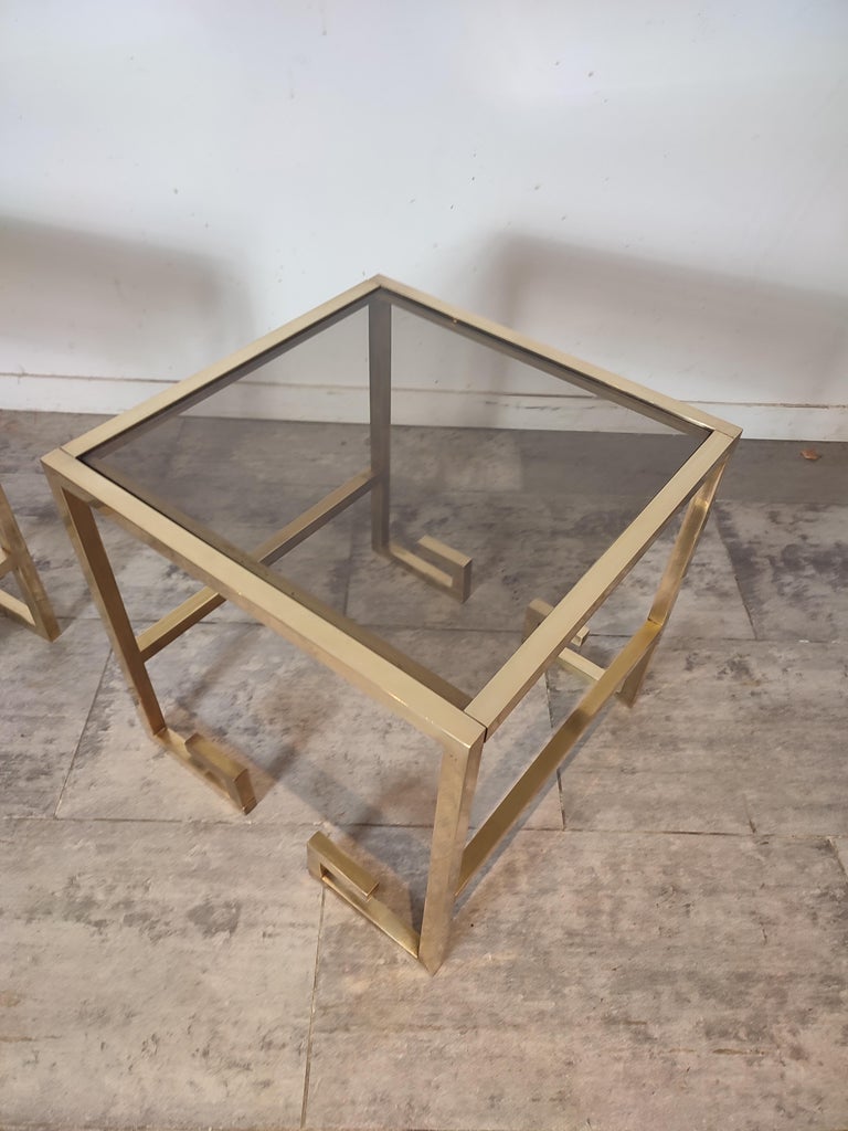G shape Pair of Side Tables from Belgo Chrom For Sale at 1stDibs