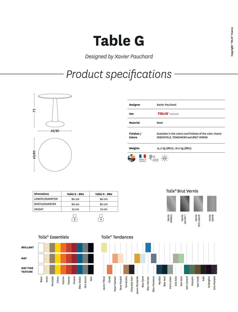 Customizable G-Table 60 in Essential Colors by Chantal Andriot and ...