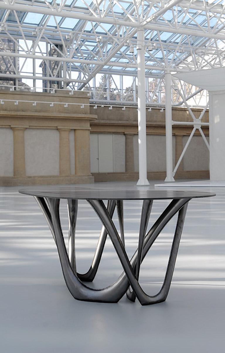 G-Table by Zieta, Carbon Steel Base and Concrete Top For Sale at 1stDibs