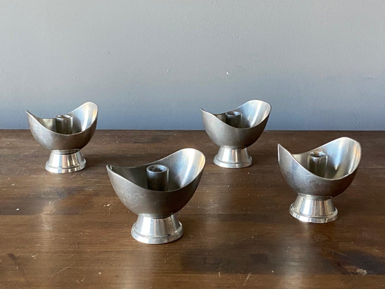 GAB, Small Modernist Candlesticks, Pewter, Sweden, 1930s For Sale at ...