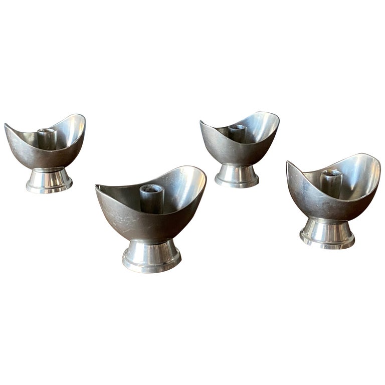 GAB, Small Modernist Candlesticks, Pewter, Sweden, 1930s For Sale at ...