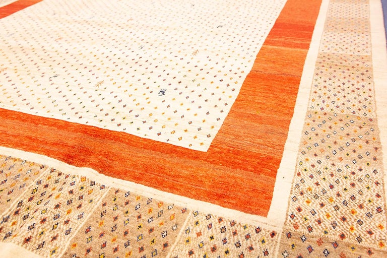 Gabbeh Rug Beige Minimalist Design For Sale at 1stDibs