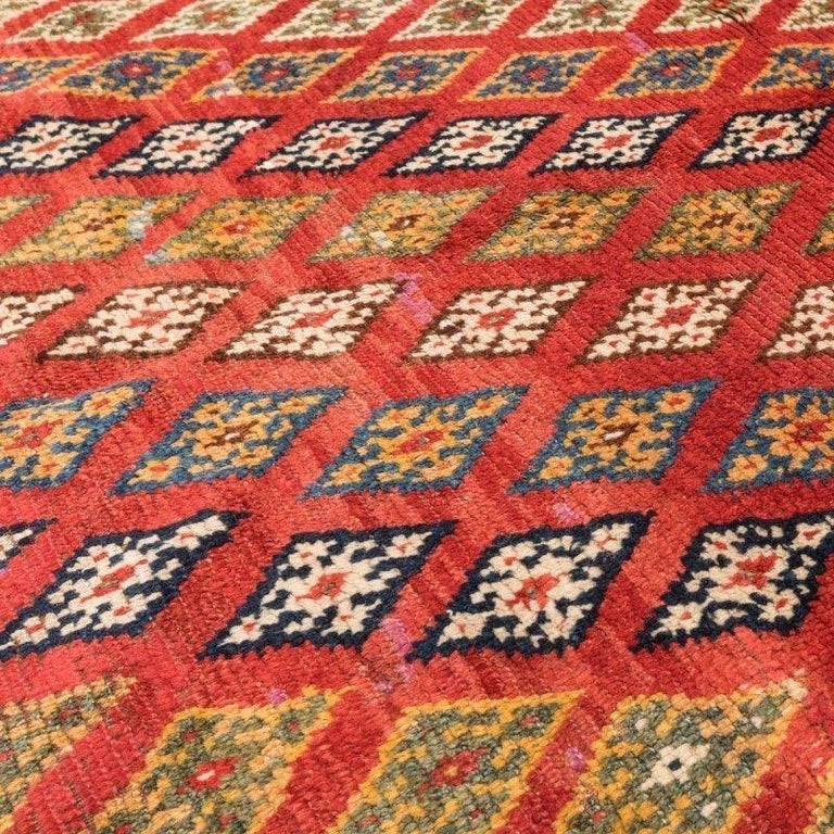 Gabbeh Wool Rug. Design Diamonds Diagonally For Sale at 1stDibs