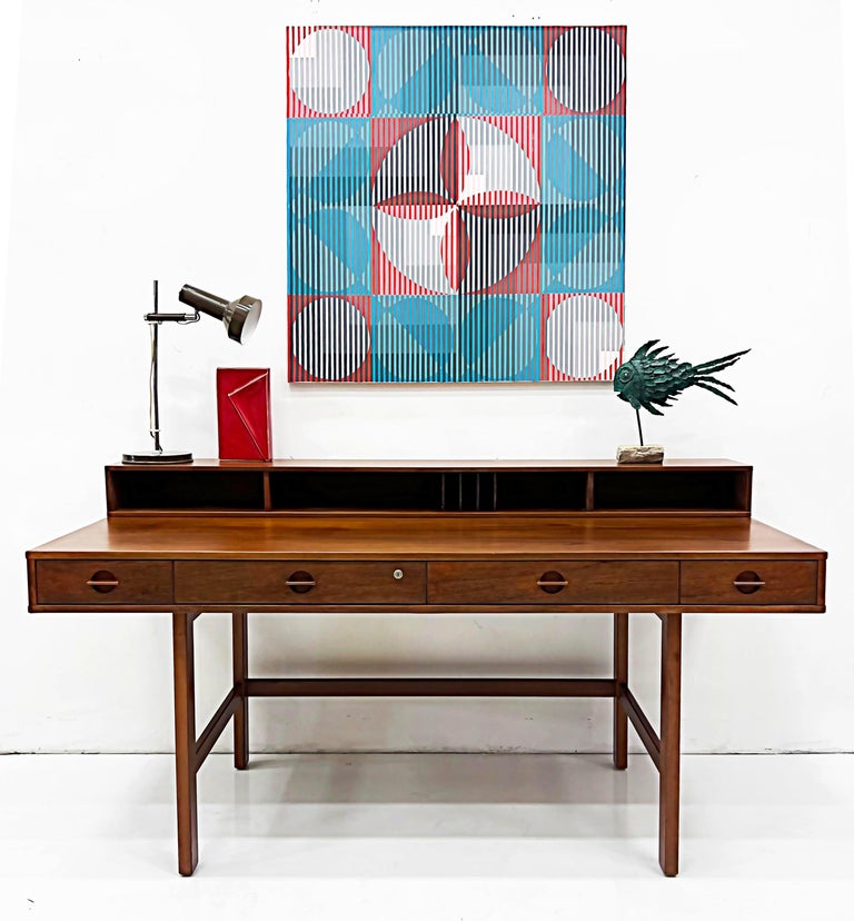 Gabe Silverman 1980s Geometric Abstract Op Art Painting For Sale at 1stDibs