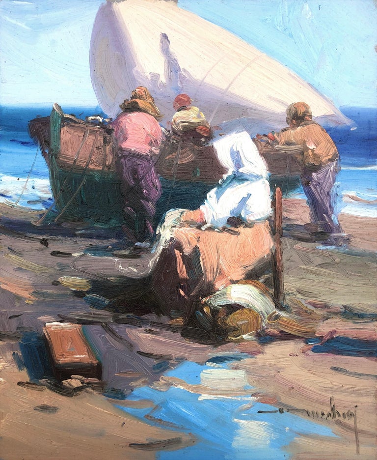 Gabriel Casarrubios - Spanish fishermen Spain oil on board painting For ...