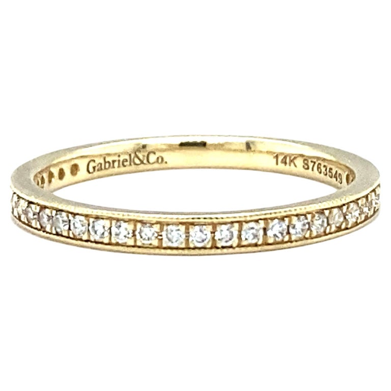 Gabriel and Co. 0.55 Carat Total Diamond Wedding Band in 14 Karat Gold ...