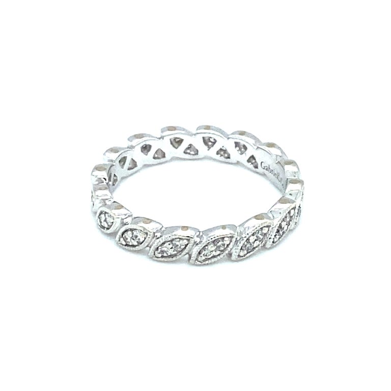 Gabriel and Co. Diamond Eternity Band in 14 Karat White Gold For Sale ...