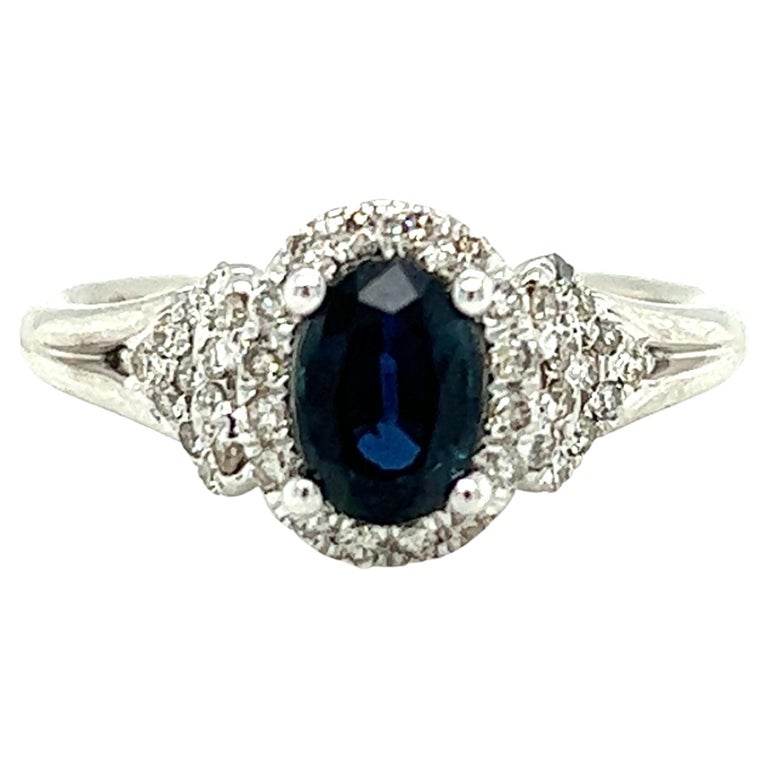 Gabriel and Co. Sapphire and Diamond Ring in 14K Gold For Sale at 1stDibs