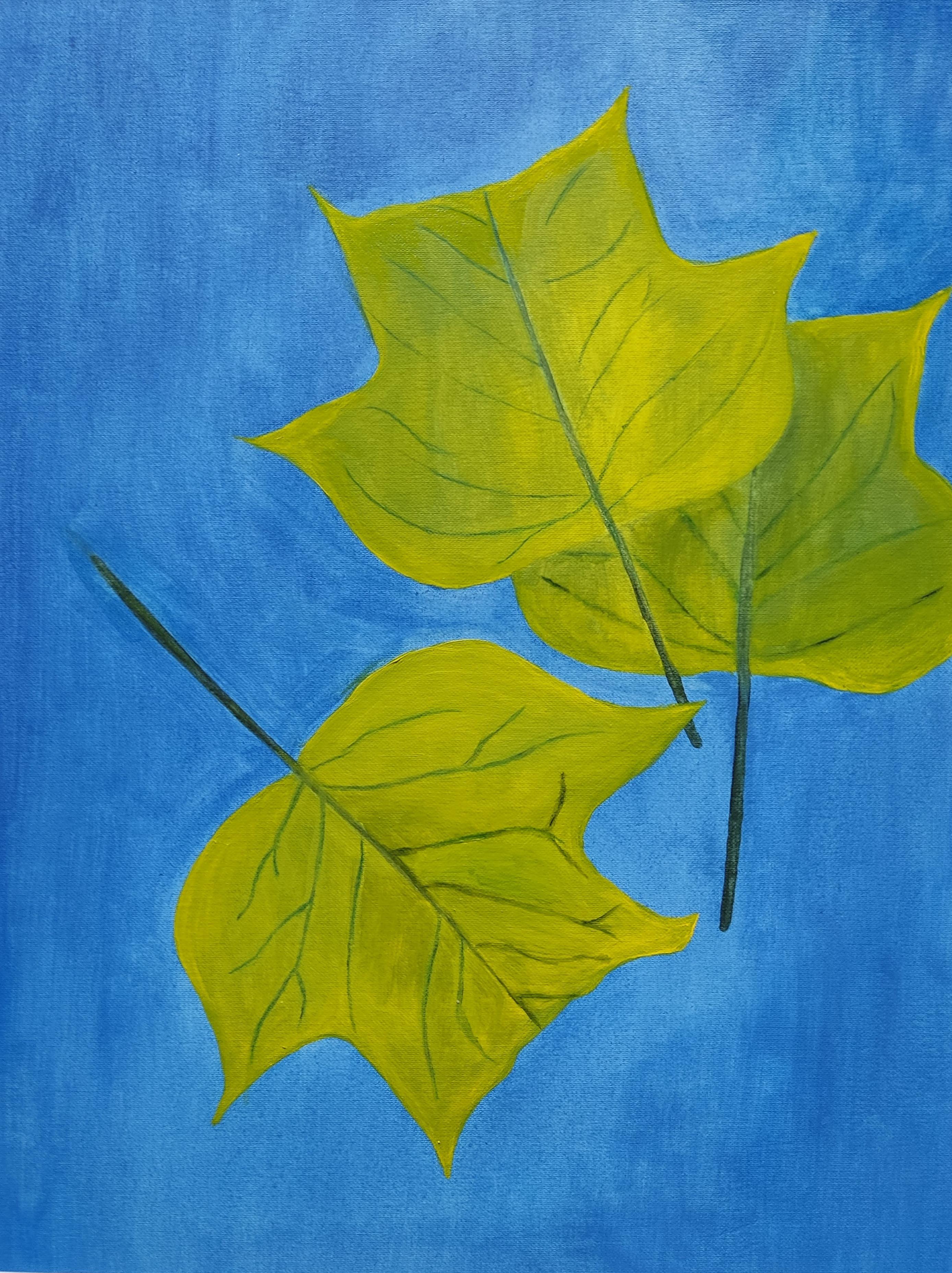 Gabriel Riesnert - Lirio Tilipi - Contemporary oil painting, Tree Leafs ...
