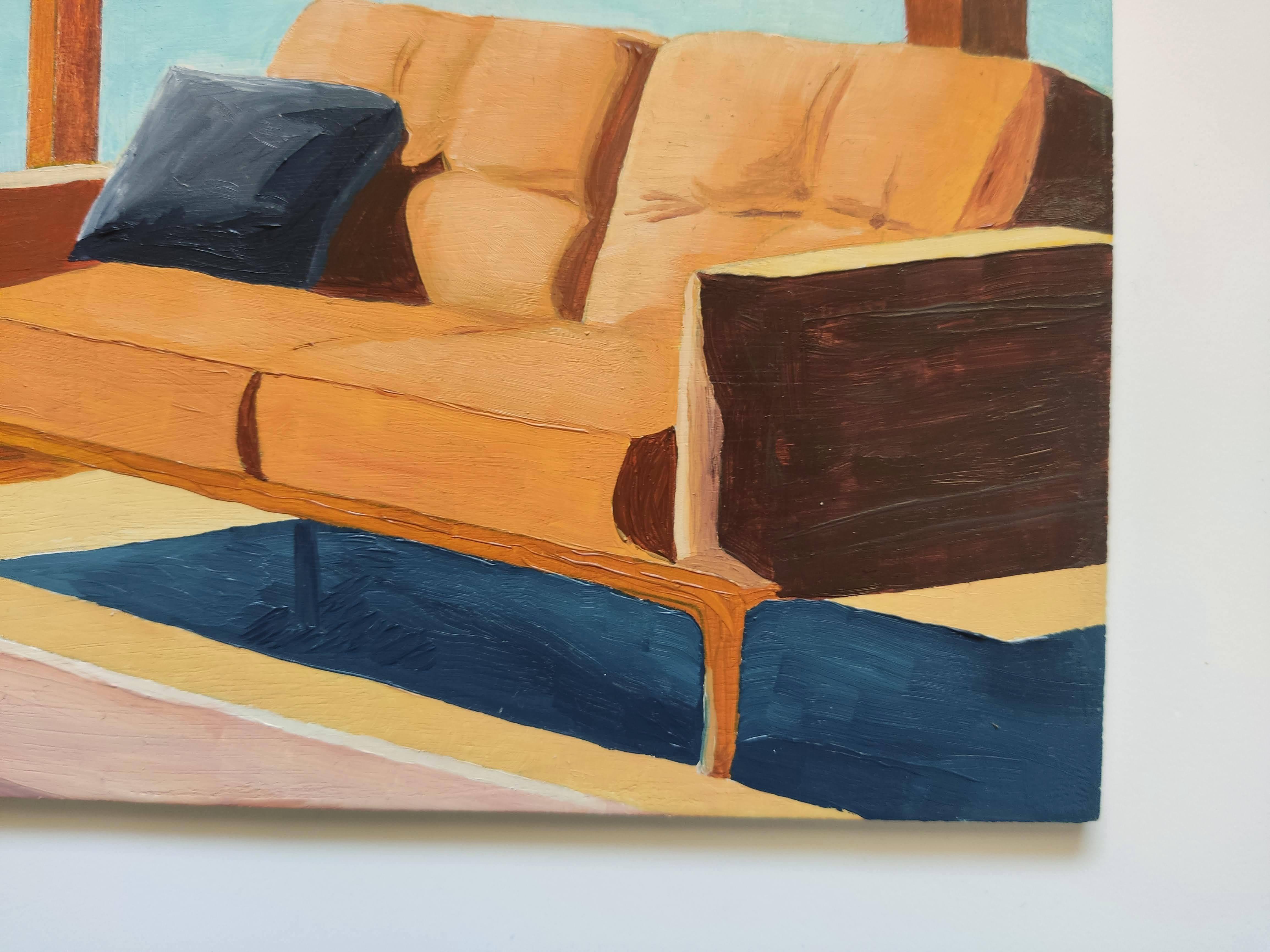 Gabriel Riesnert - Window on lake, Original Oil Painting, Landscape ...