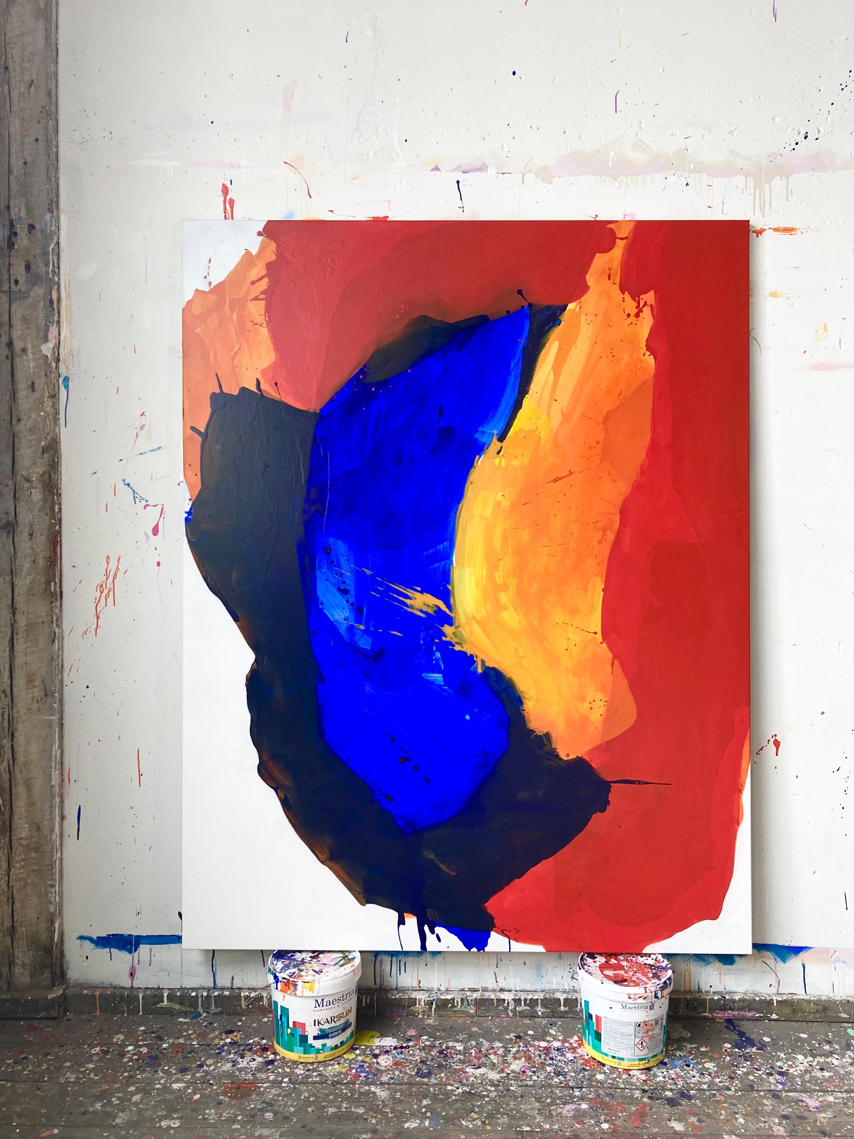 Gabriela Meunie - Abstract Painting Red Blue by Spanish Artist Gabriela ...