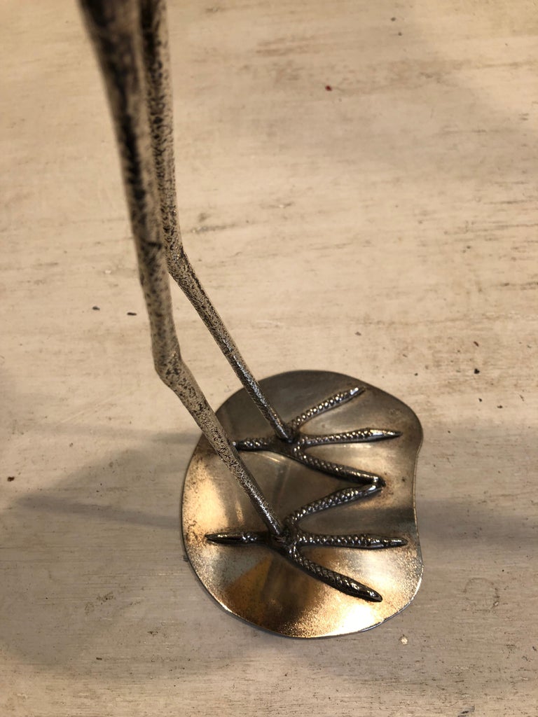 Gabriella Binazzi 1970s Silver Plated Handcrafted Bird with Seashell ...