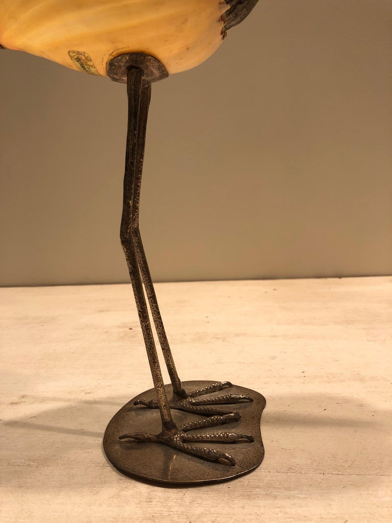 Gabriella Binazzi 1970s Silver Plated Handcrafted Bird with Seashell ...