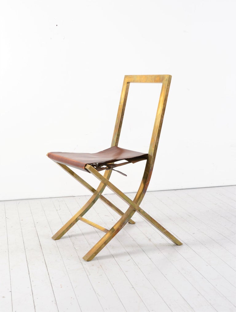 Gabriella Crespi Brass, Sedia 73 Folding, Chair, Set of 6 For Sale at ...
