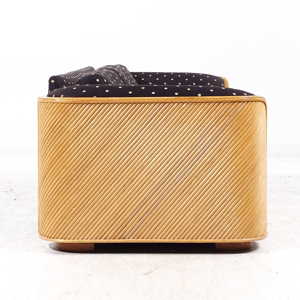 Gabriella Crespi Style Pencil Reed Mid Century Rattan Sofa For Sale at ...