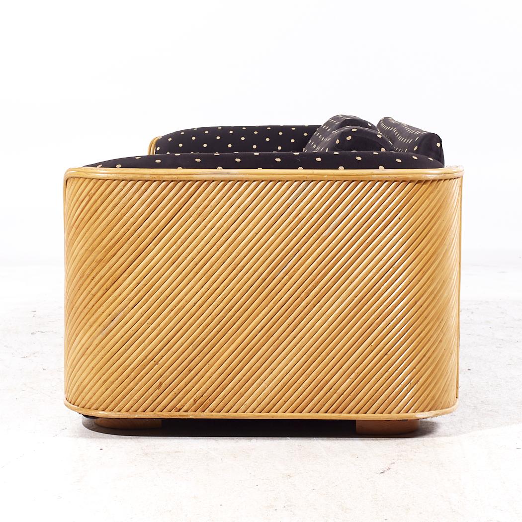 Gabriella Crespi Style Pencil Reed Mid Century Rattan Sofa For Sale at ...