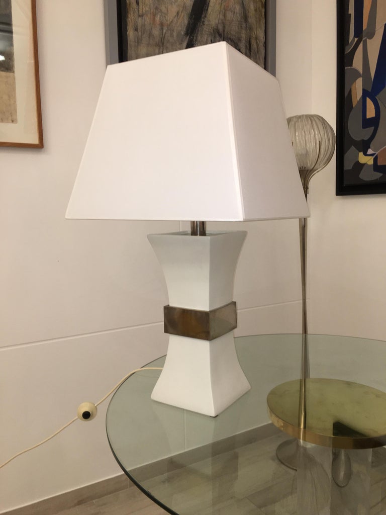 Gabriella Crespi Table Lamp in Ceramic and Golden Brass, 1970s, Italy ...
