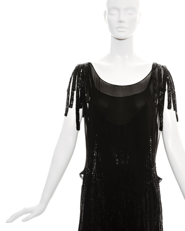 Gabrielle Chanel couture black silk beaded flapper dress, c. 1924 ...