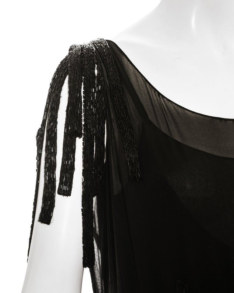 Gabrielle Chanel couture black silk beaded flapper dress, c. 1924 ...