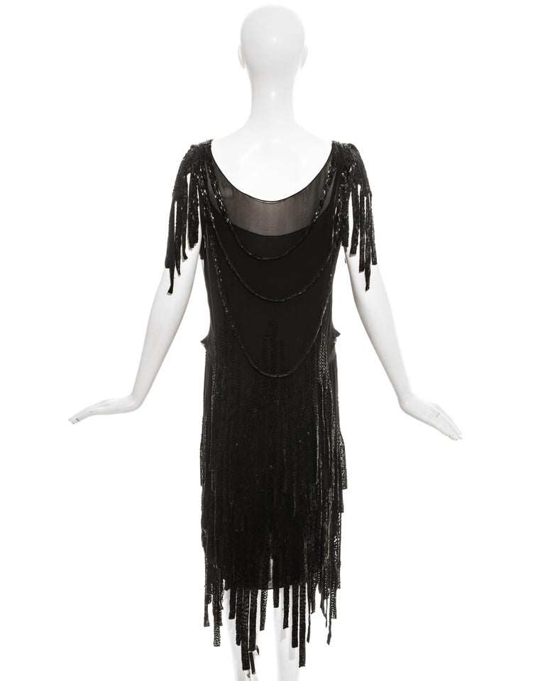 Gabrielle Chanel couture black silk beaded flapper dress, c. 1924 ...