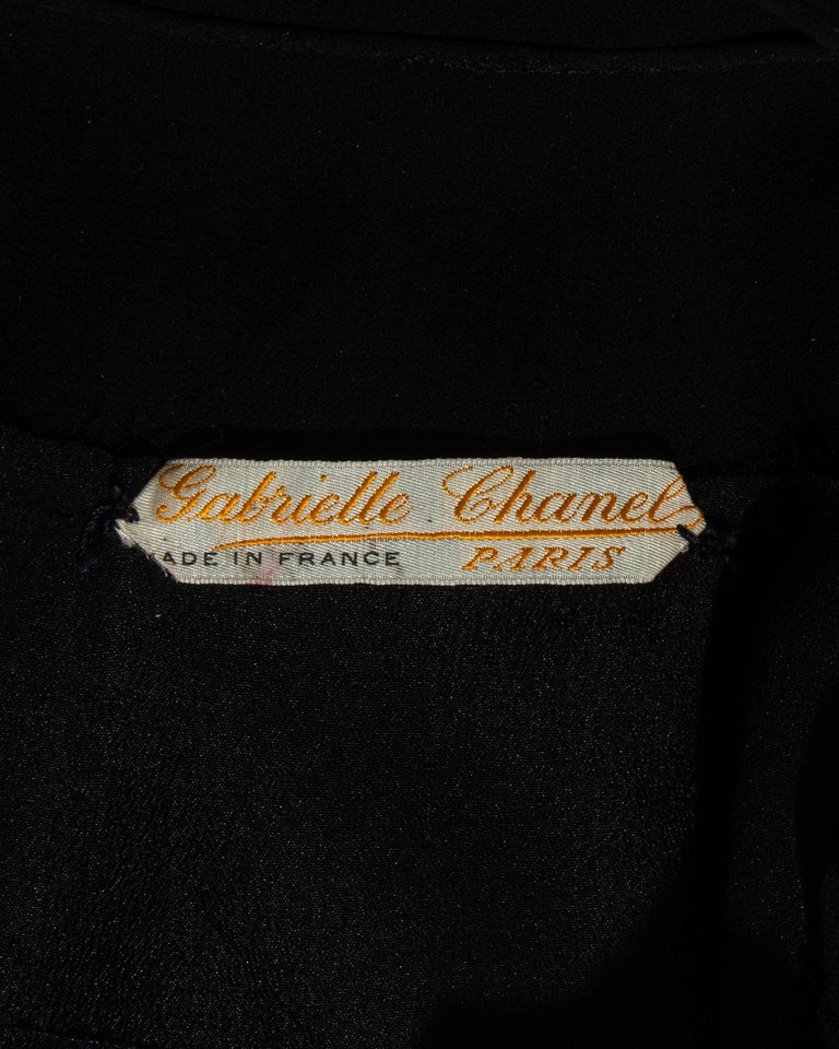 Gabrielle Chanel Haute Couture black silk beaded flapper dress, c. 1926 ...