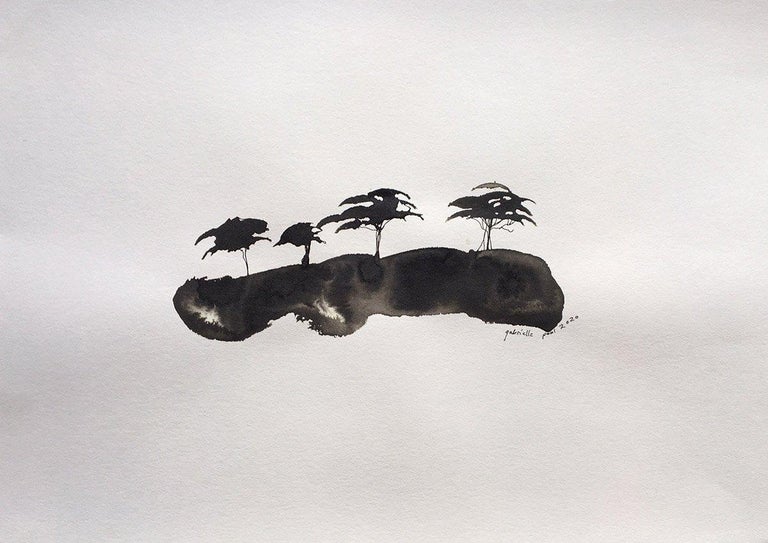 Gabrielle Pool - Moonlit Acacia by Gabrielle Pool. Ink on Paper with ...