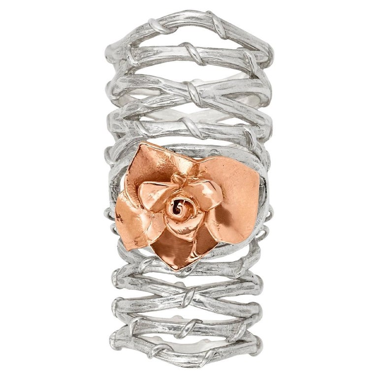 Gabrielle Rose Knuckle Gladiator Full Finger Ring in 10k Rose Gold and ...