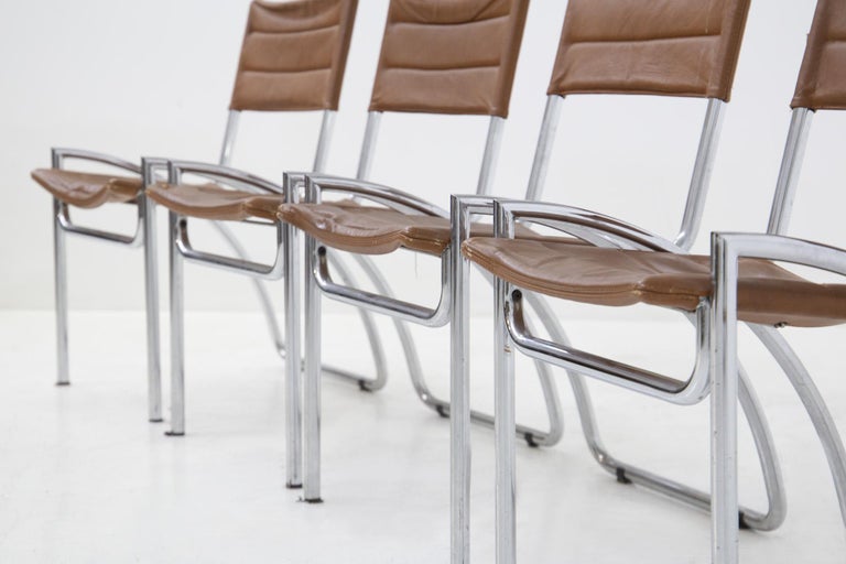 Gae Aulenti Chairs by Elam Model Lira Set of Four, Published For Sale ...