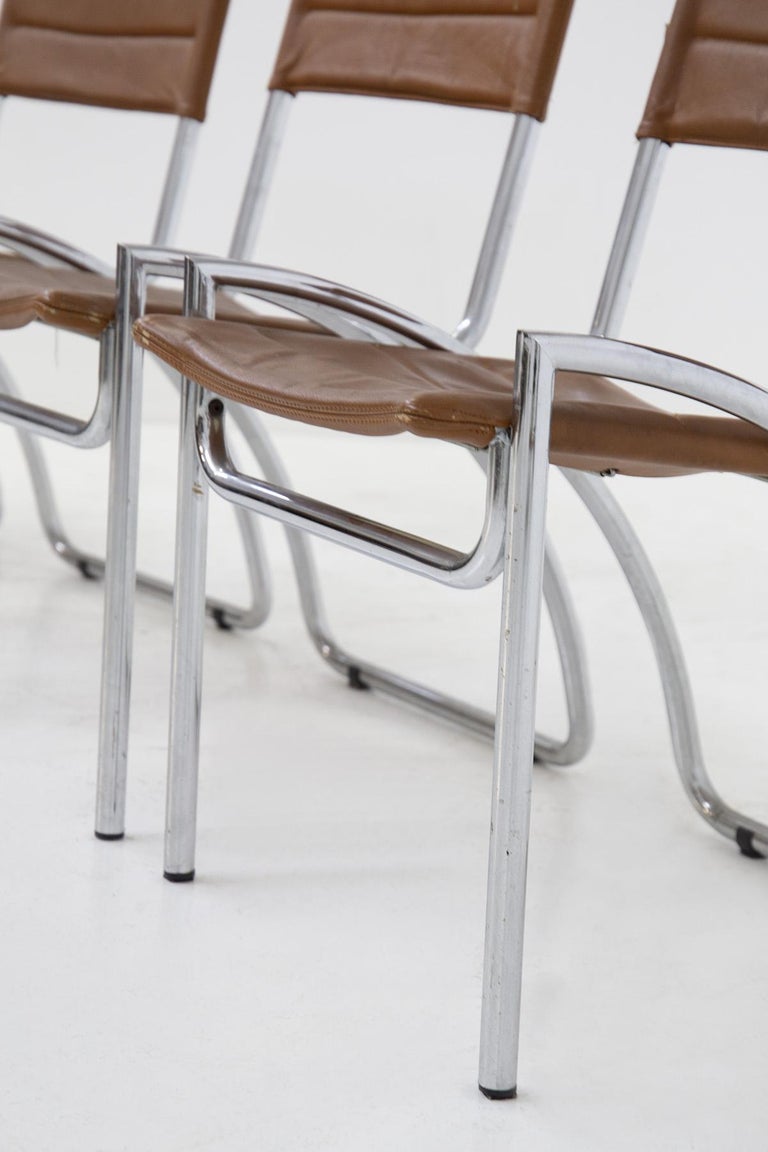 Gae Aulenti Chairs by Elam Model Lira Set of Four, Published For Sale ...