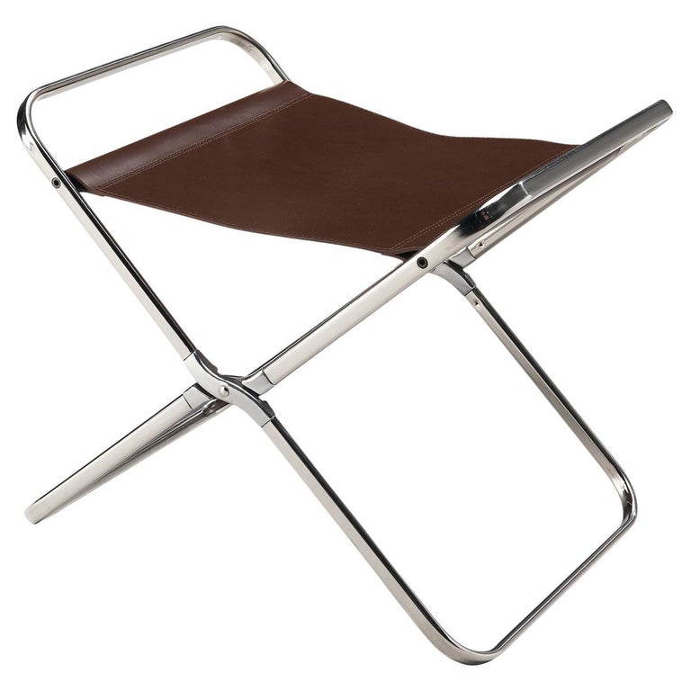Gae Aulenti for Zanotta 'April' Folding Stool in Stainless Steel and ...