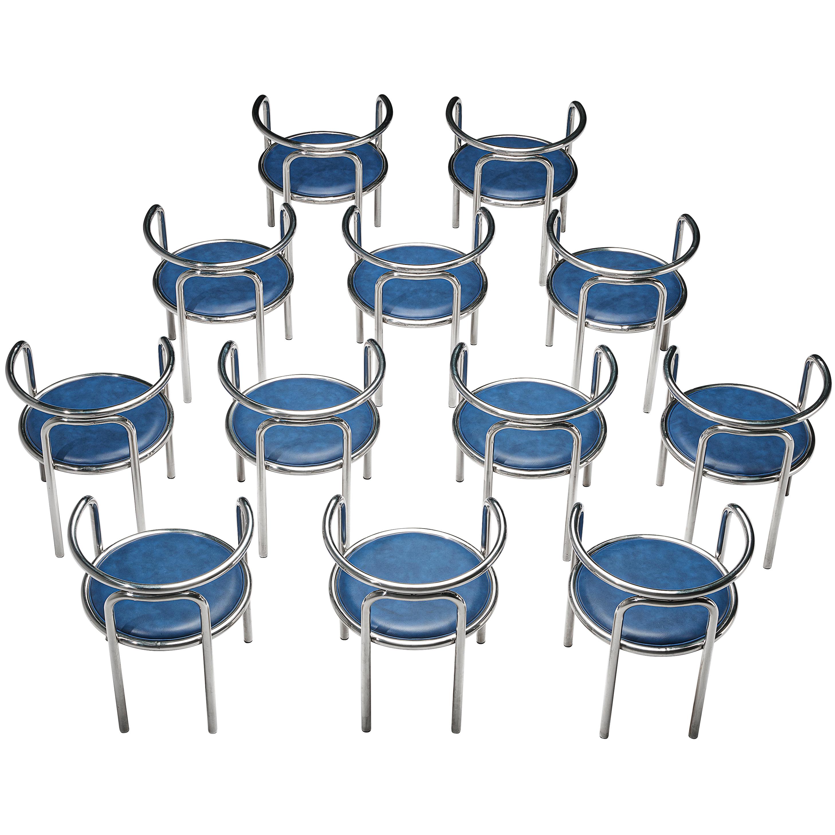 Gae Aulenti Two Locus Solus Lounge Chairs in Green Colored Metal For ...