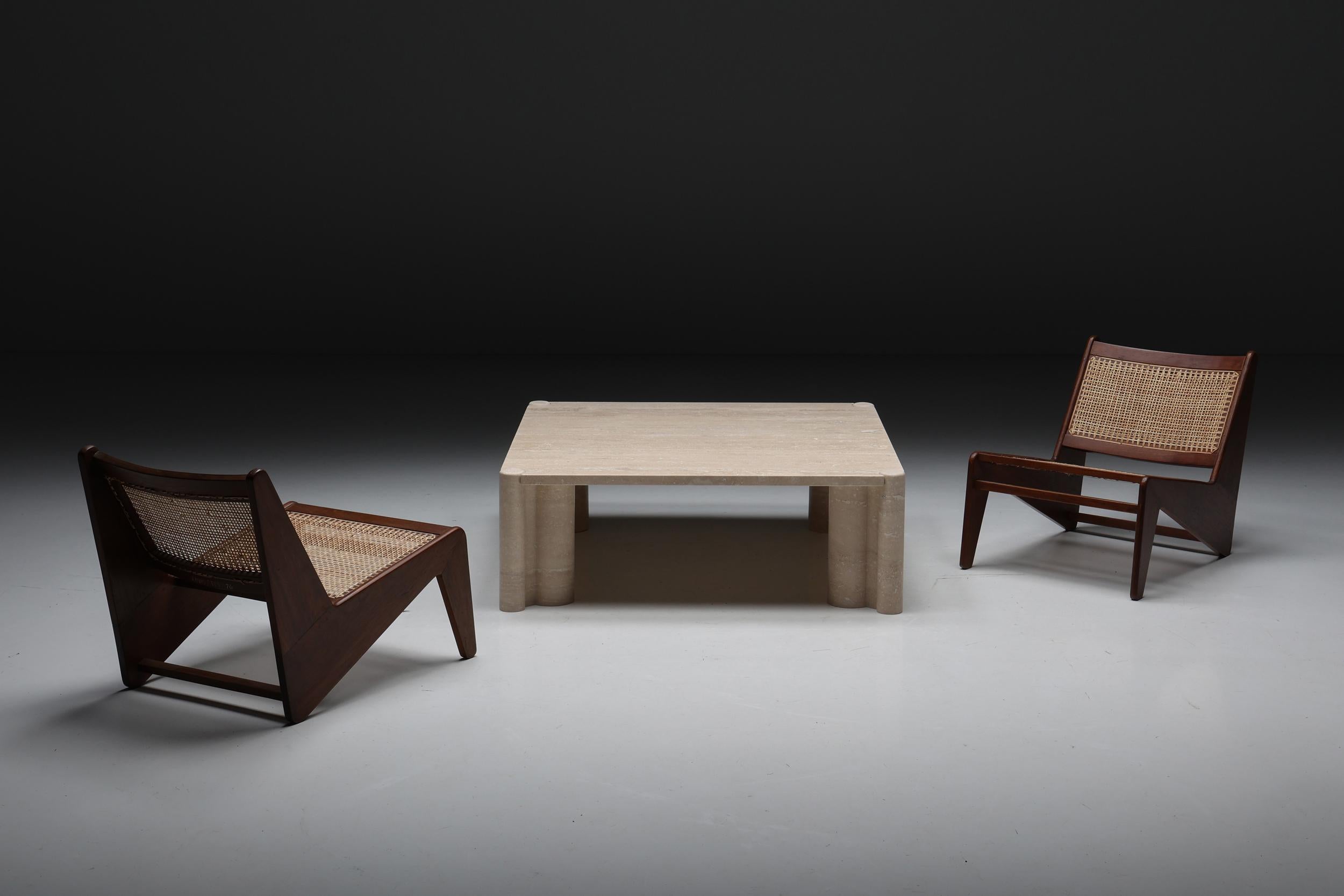 Gae Aulenti Jumbo Travertine Coffee Table for Knoll, Italy, 1960s For ...