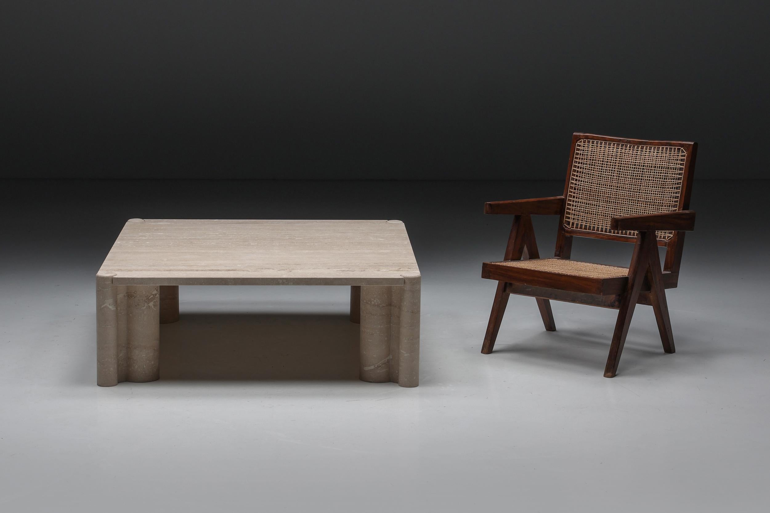 Gae Aulenti Jumbo Travertine Coffee Table for Knoll, Italy, 1960s For ...