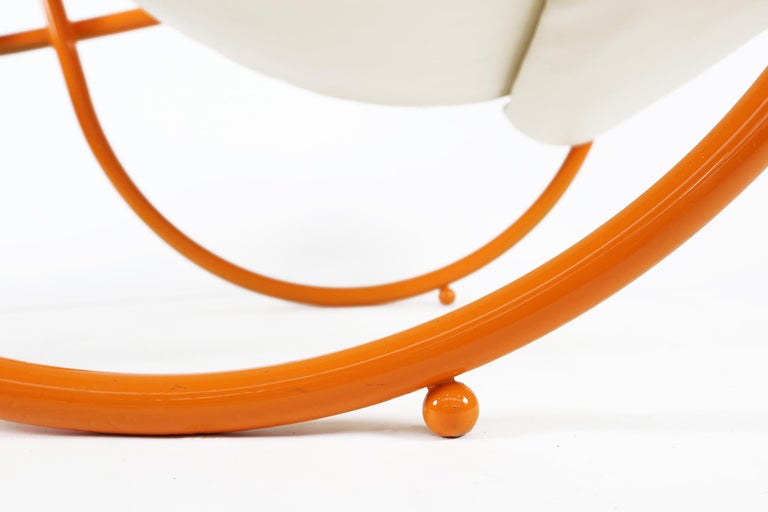 Gae Aulenti Locus Solus Lounge Chair in Orange Colored Metal and ...
